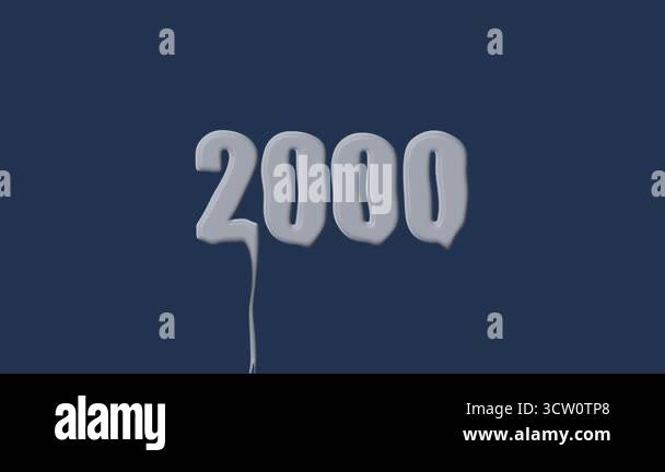 illustration of 3 d number 2000 number with text on black background ...