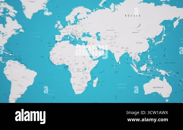Myanmar on the World Map with Animated National Flag Stock Video ...