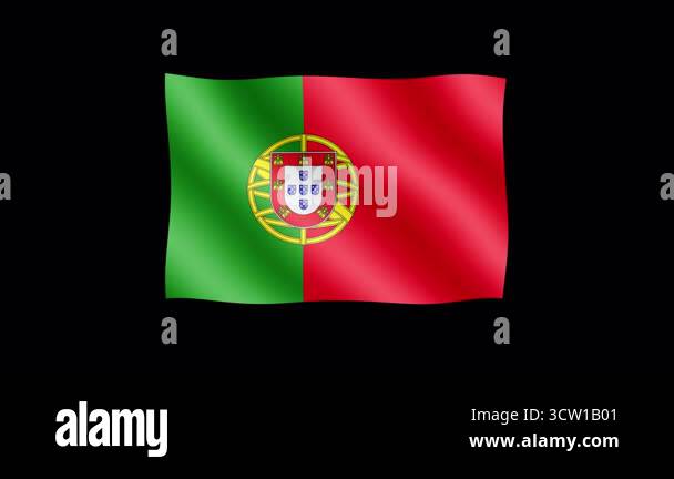Portugal - High quality animation of waving flag on transparent ...