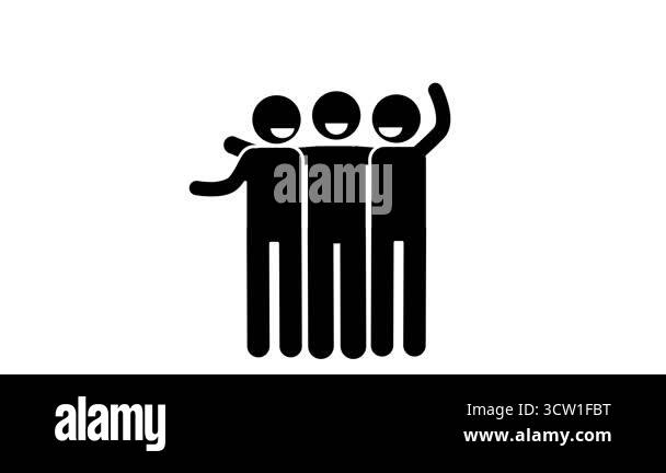 Stick figure animation showing true friendship Stock Video Footage - Alamy