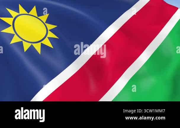 Photo realistic slow motion 4KHD flag of the Namibia waving in the wind ...