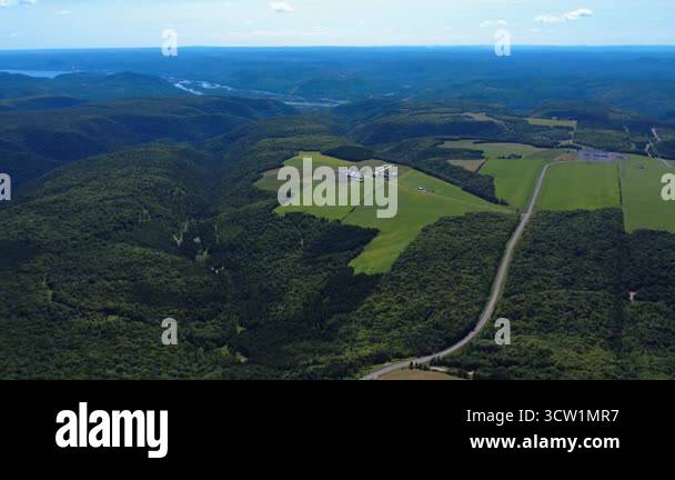 Panoramic aerial view of the lush green Appalachian Mountains and vast ...