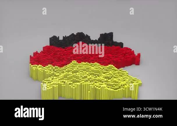 Germany country opener intro with 3d bars forming the map with Waving ...