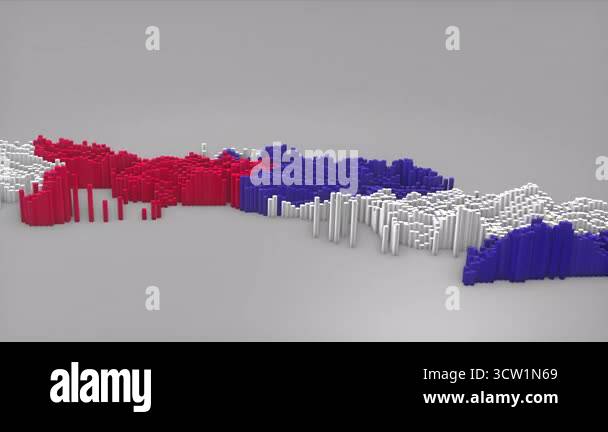 Cuba country opener intro with 3d bars forming the map with Waving Flag ...