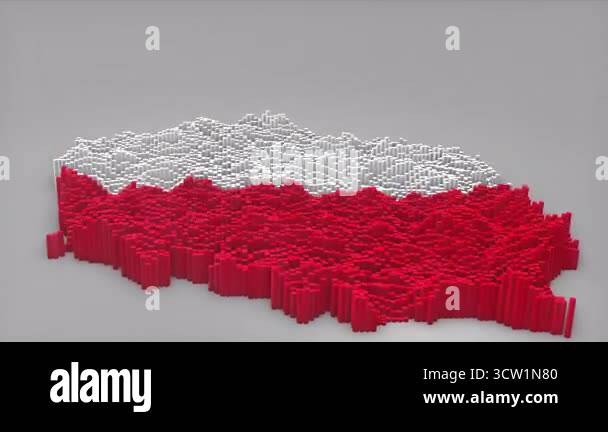 Poland country opener intro with 3d bars forming the map with Waving ...