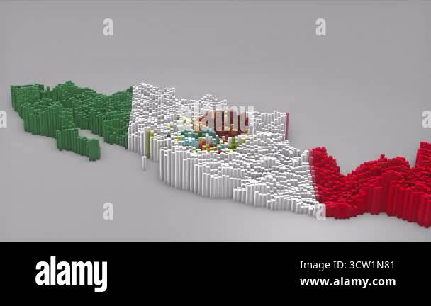 Mexico country opener intro with 3d bars forming the map with Waving ...