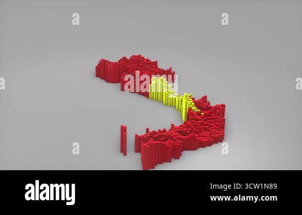 Vietnam country opener intro with 3d bars forming the map with Waving ...
