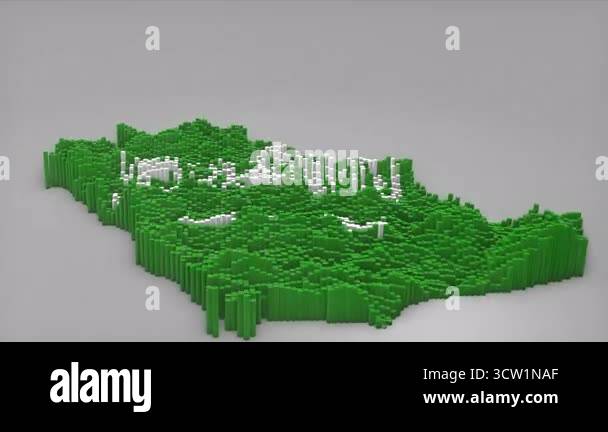 Saudi Arabia country opener intro with 3d bars forming the map with ...