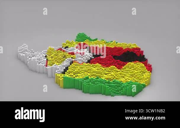 Zimbabwe country opener intro with 3d bars forming the map with Waving ...