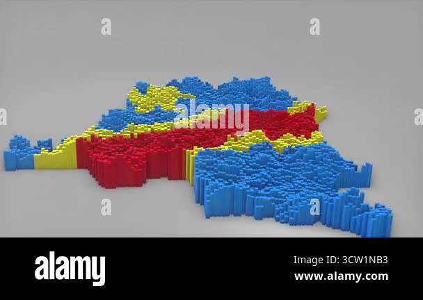 Democratic Republic of the Congo country opener intro with 3d bars ...