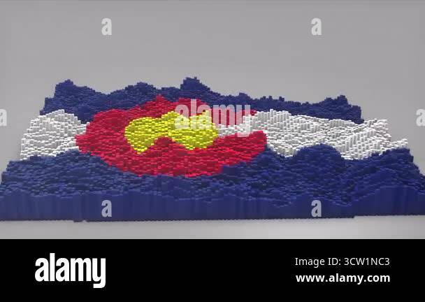 US State of Colorado opener intro with 3d bars forming the map with ...