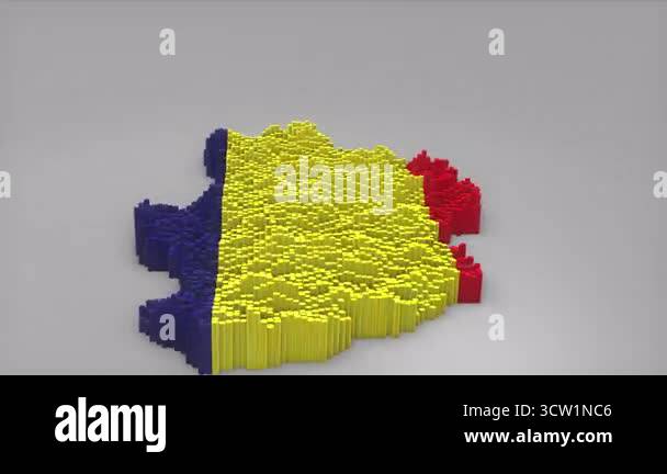 Chad country opener intro with 3d bars forming the map with Waving Flag ...