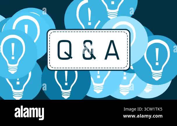 Q And A - Questions And Answers concept animation with text and bulb ...