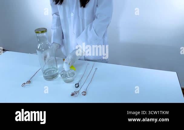 Scientist conducting experiment glass bottles Stock Videos & Footage ...