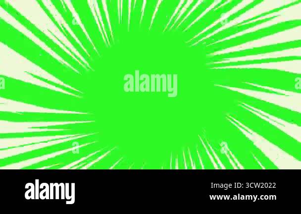 Animated comic book speed lines on a green screen background. Seamless ...