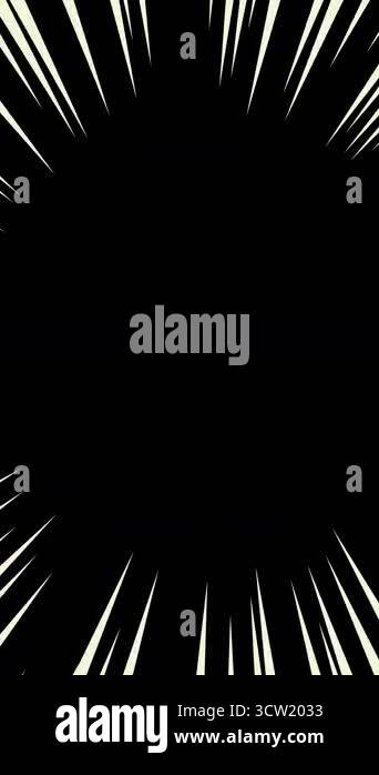 A vertical video animation of white speed lines radiating against a ...
