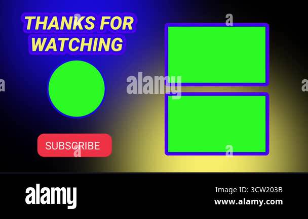 Animated graphic layout with "Thanks For Watching" and "Subscribe" text ...