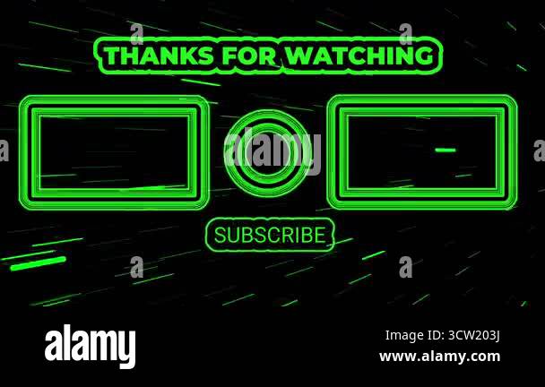 Animated end screen with "THANKS FOR WATCHING" and "SUBSCRIBE" text ...