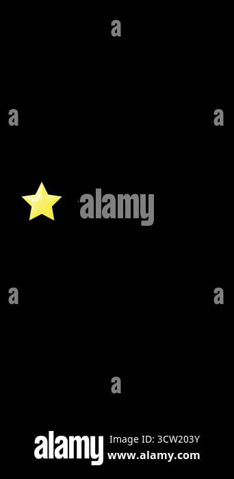 Vertical animation of a five-star rating. Yellow stars appear ...