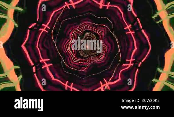 This captivating video loop features a vivid tunnel of colors and ...