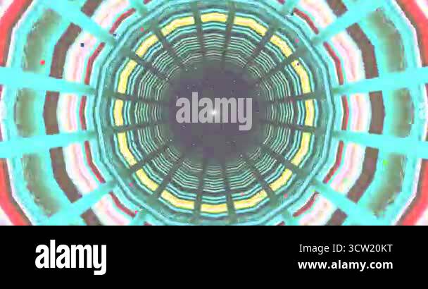 A captivating tunnel with vibrant colors spins and swirls in a seamless ...