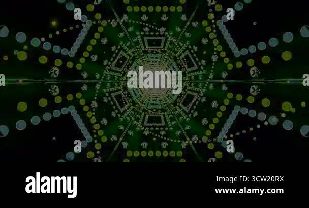 Bright colors swirl and pulse in this seamless tunnel video loop ...