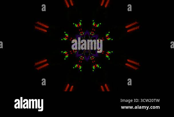 A vivid tunnel video loop showcases a blend of bright colors and ...