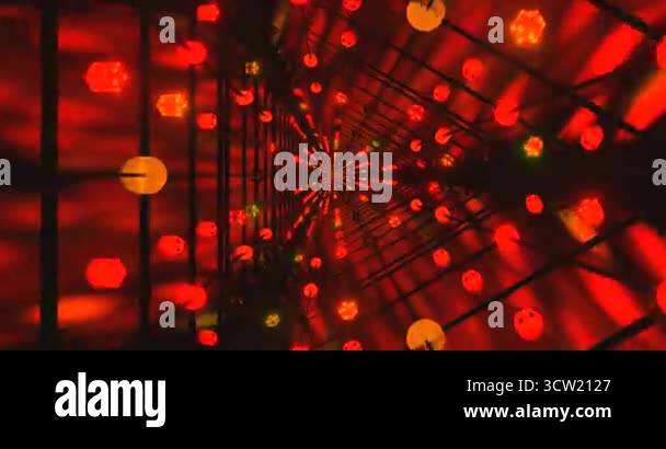 Colorful lights create a mesmerizing tunnel effect in a visual loop ...