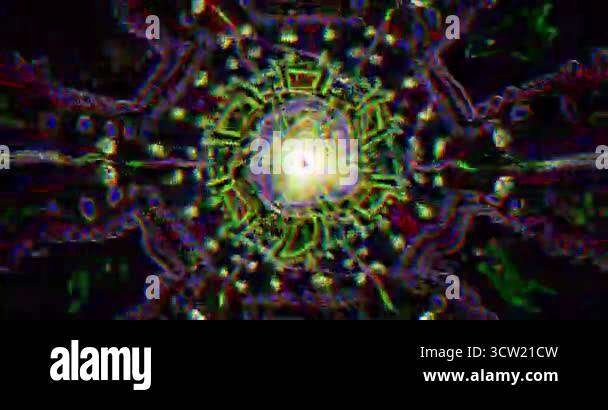 Colorful tunnel shapes morph and pulse continuously, forming a ...
