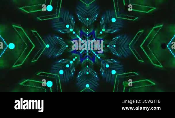 This video features a seamless loop of a tunnel filled with intricate ...