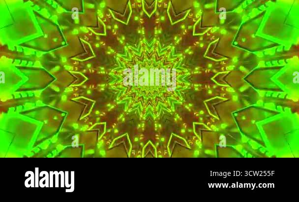 Experience a seamless loop of a visually captivating green tunnel ...