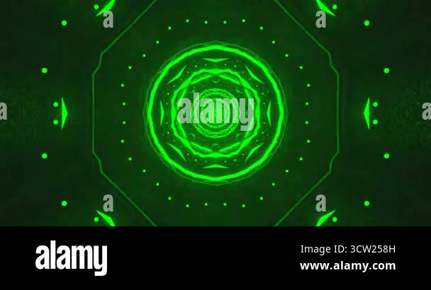 A vibrant green tunnel creates a hypnotic visual effect with seamless ...