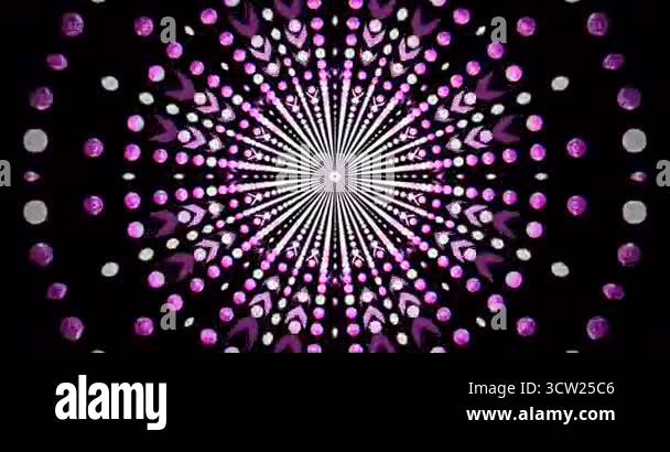 This vibrant video loop showcases a mesmerizing tunnel filled with pulsating shapes and patterns ...