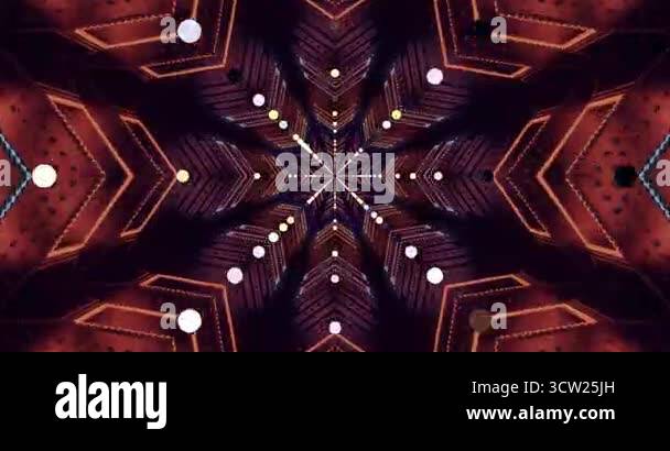 A colorful tunnel scene features swirling patterns and glowing circles ...