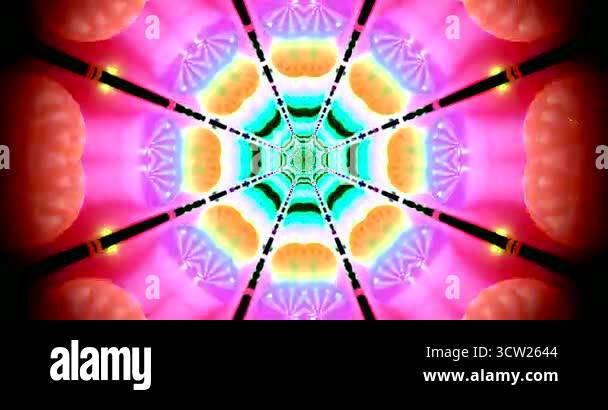 This mesmerizing video loop features a tunnel filled with vibrant ...