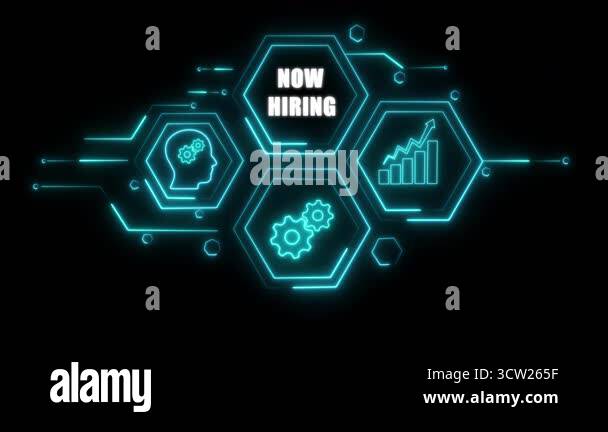 glowing icon on dark background, new technology Stock Video Footage - Alamy
