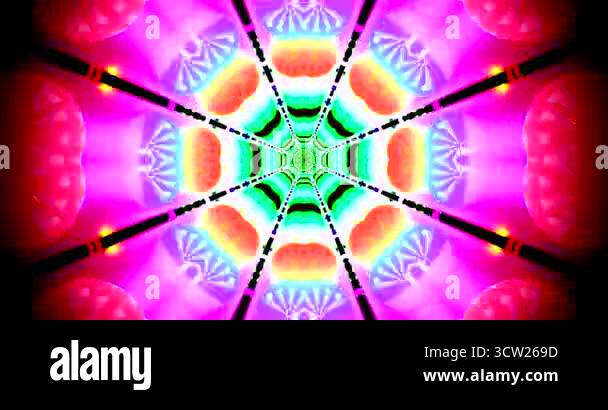 This captivating seamless video loop showcases a vibrant tunnel filled ...