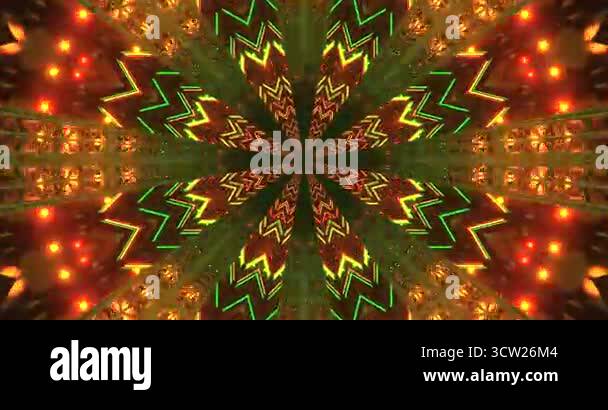 This seamless video loop features a tunnel filled with pulsating lights ...