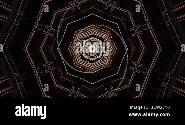Tunnel video vj loop showcases detailed geometric patterns in a ...