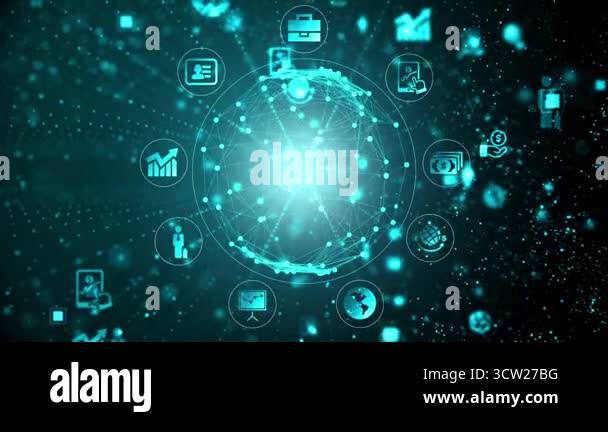 Futuristic Data Network Digital Communication Stock Video Footage - Alamy
