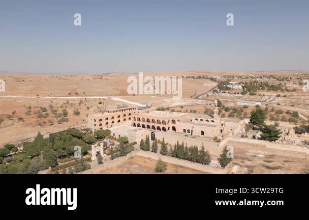 Drone view of Mor Gabriel Monastery, oldest surviving Syriac Orthodox ...