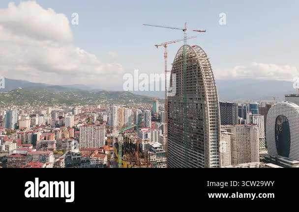Batumi, Georgia - 19th august, 2025: Aerial view Alliance centropolis ...