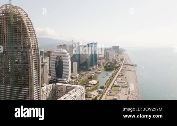 Batumi, Georgia - 19th august, 2025: Aerial view of Batumi modern ...