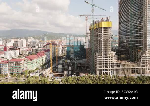 Batumi, Georgia - 19th august, 2025: Aerial view Alliance centropolis ...