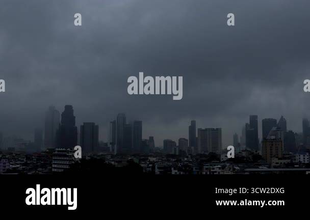 Time-lapse of Rain clouds sweep over Bangkok in a dramatic display of ...
