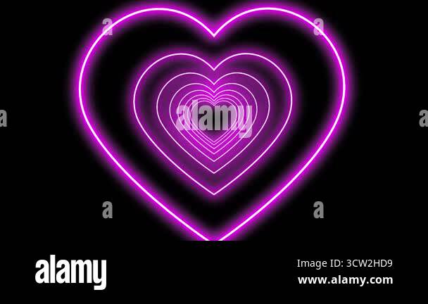 glowing neon heart shape with a neon heart Stock Video Footage - Alamy