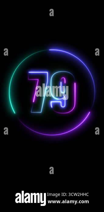 7 8 neon sign. vector glowing neon font Stock Video Footage - Alamy
