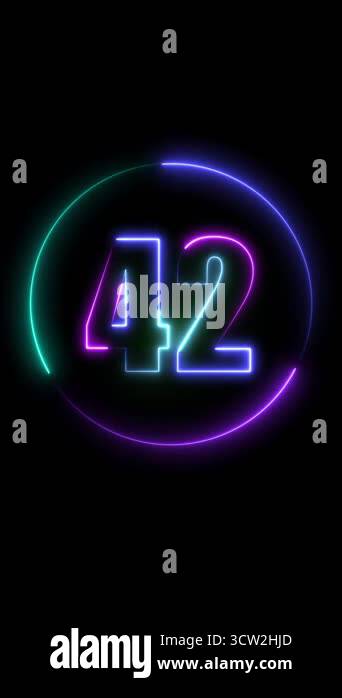 4 4 neon sign. 3 d rendering Stock Video Footage - Alamy