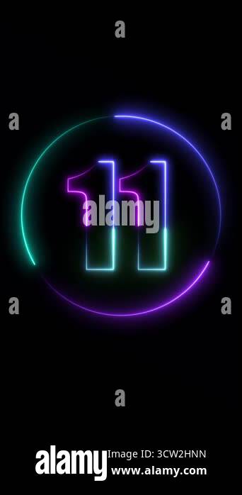 number 1 1 neon light. number one in neon light. isolated on dark ...