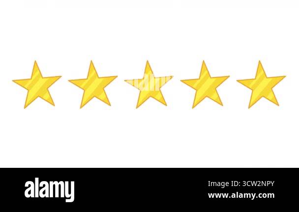 All Five Stars Rotating in Rating Row. A complete five star rating row ...